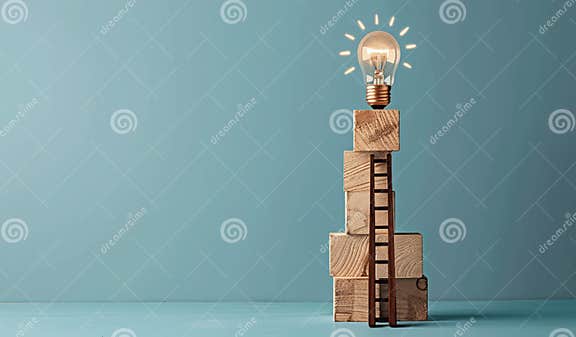 Lightbulb and Ladder Creative Problem Solving Image Stock Illustration ...