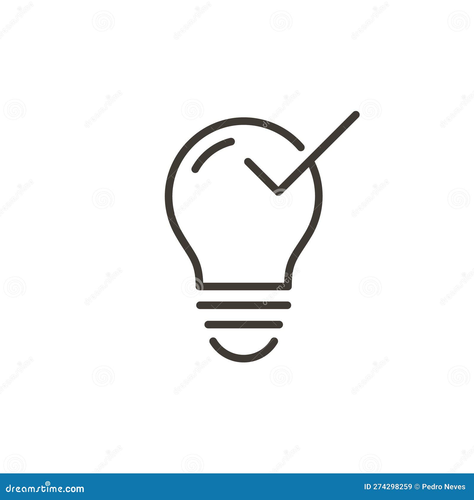 Lightbulb .lamp with a Positive Checkmark Tick on it Stock Vector ...