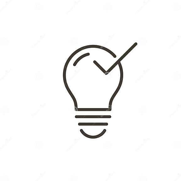 Lightbulb .lamp with a Positive Checkmark Tick on it Stock Vector ...
