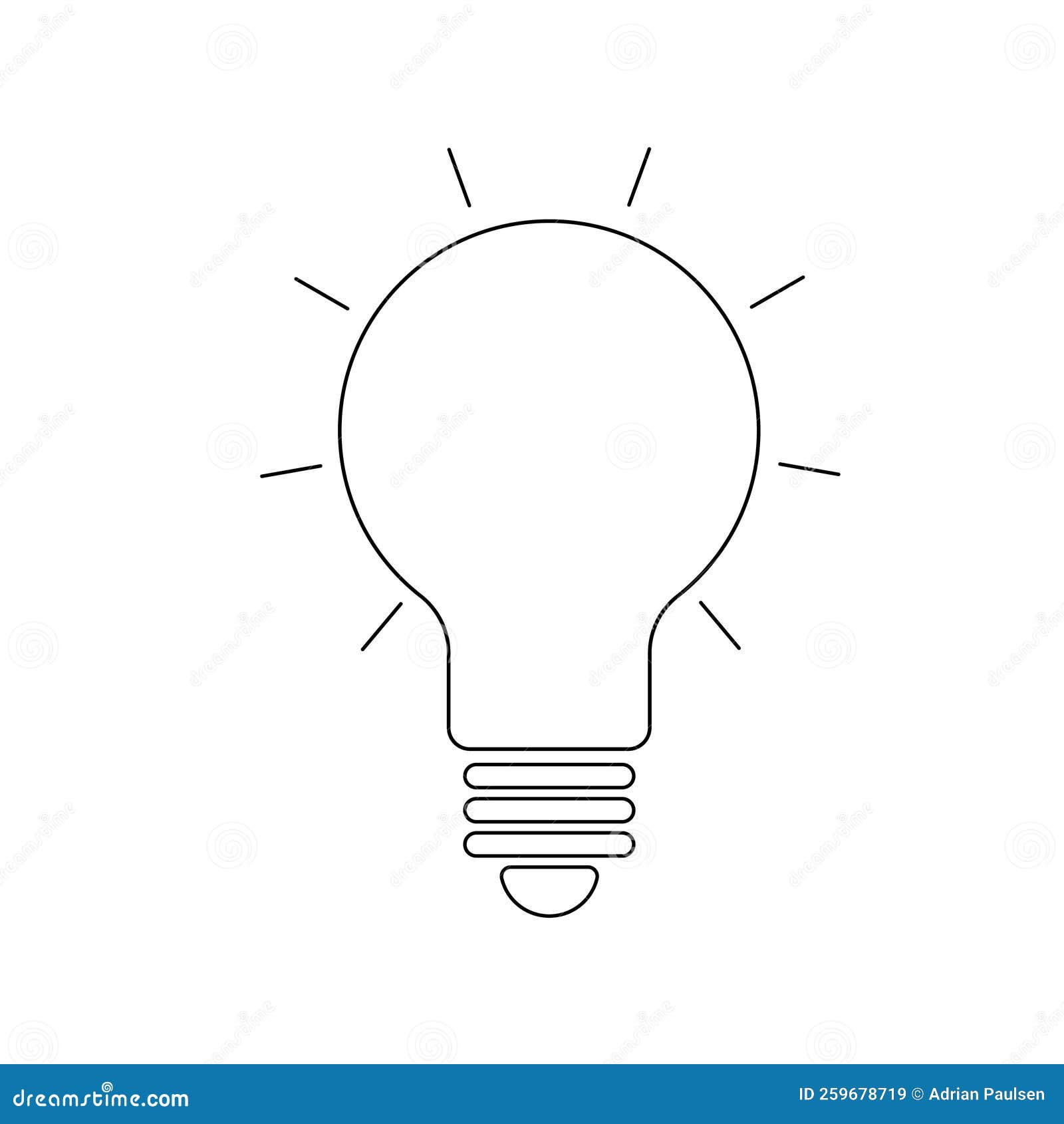 Lightbulb Line Vector Illustration Stock Vector - Illustration of idea ...