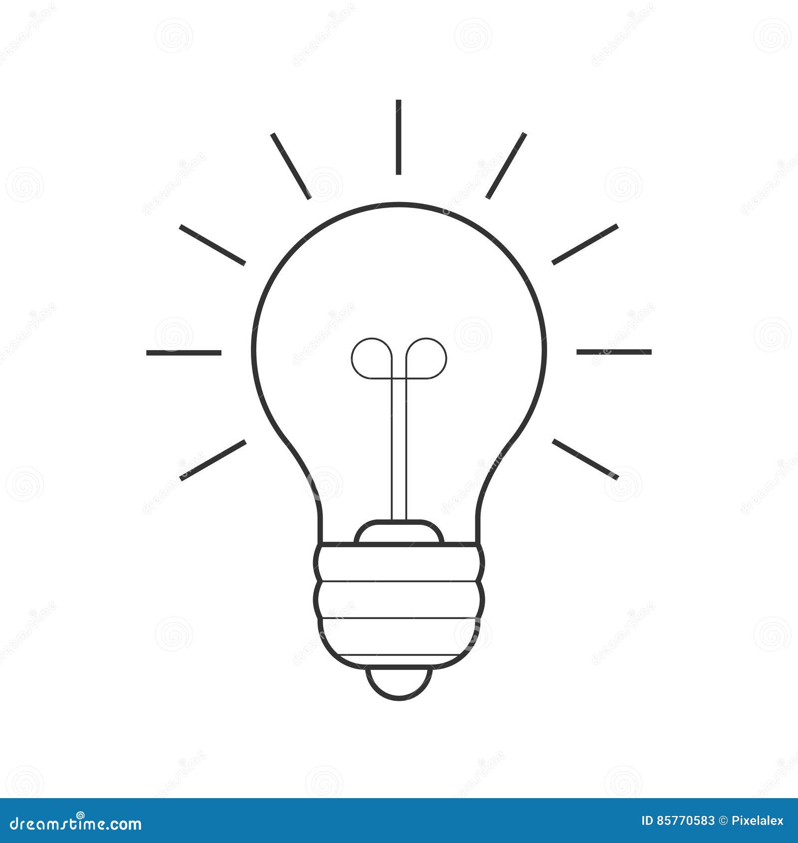 Lightbulb line icon stock vector. Illustration of design - 85770583