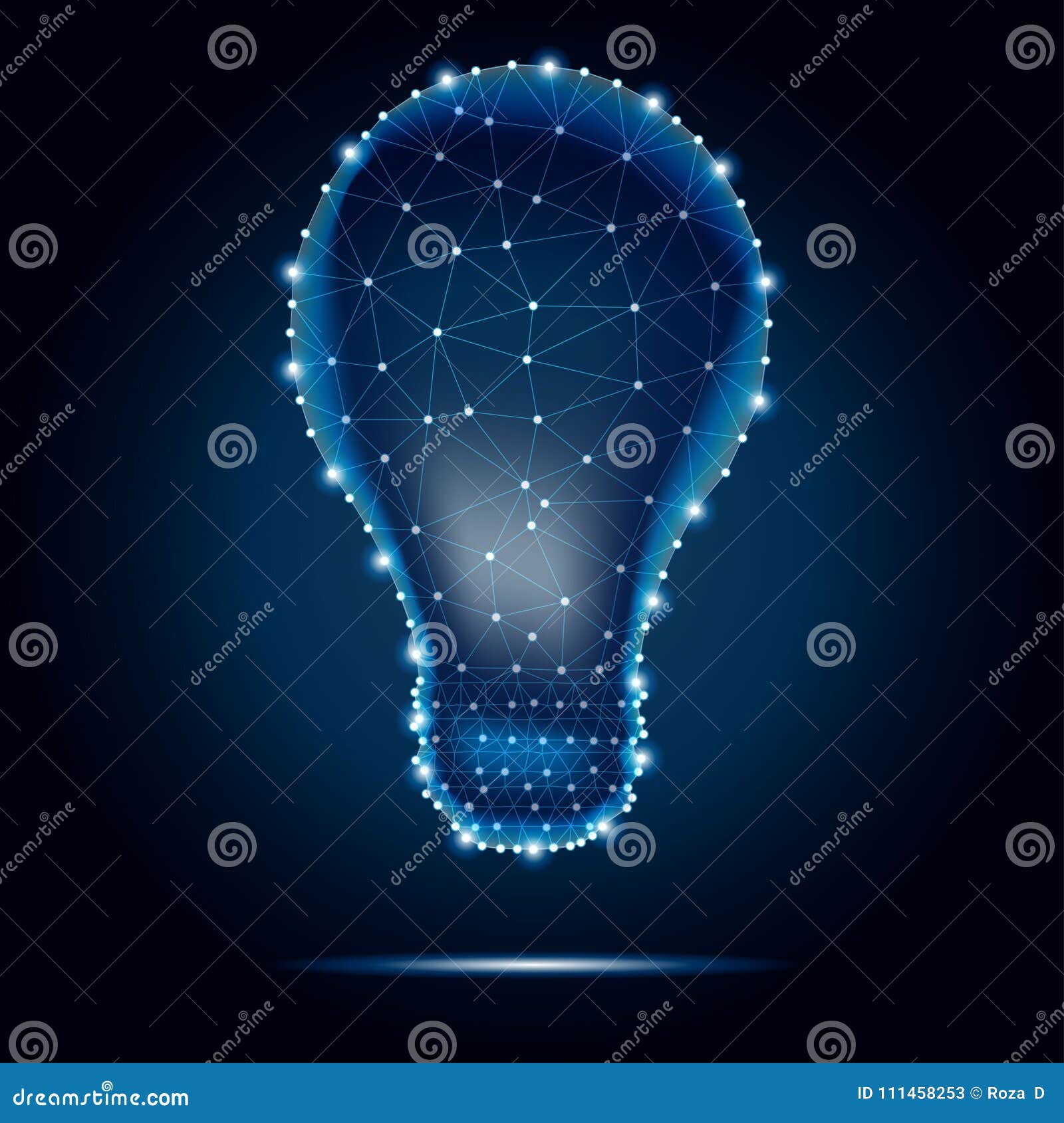 Lightbulb Polygon, Dots, Blue, Mesh 1 Stock Vector - Illustration of ...