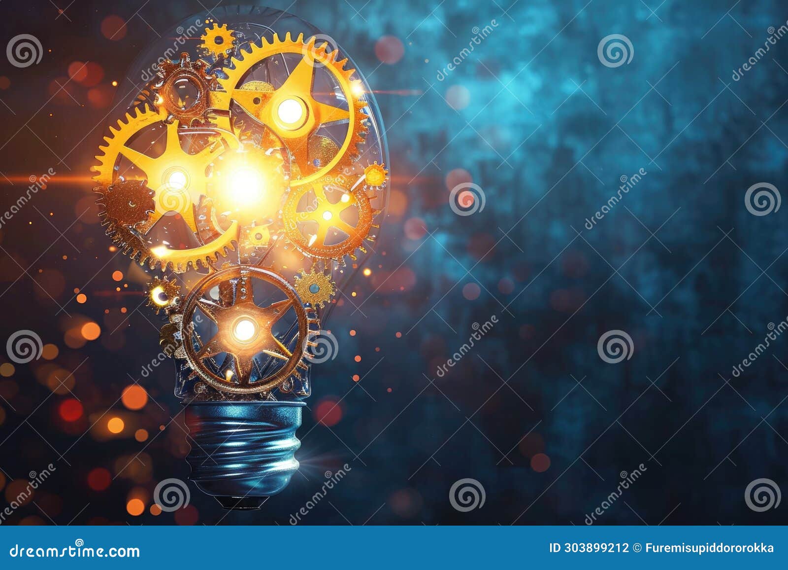 A Lightbulb Made of Gears and Cogs, Illustrating the Mechanics Behind ...