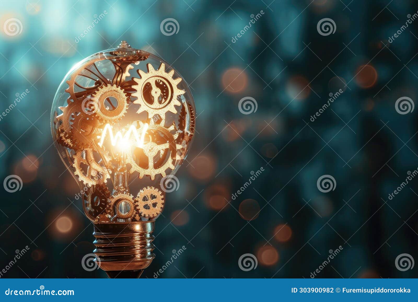 A Lightbulb Made of Gears and Cogs, Illustrating the Mechanics Behind ...