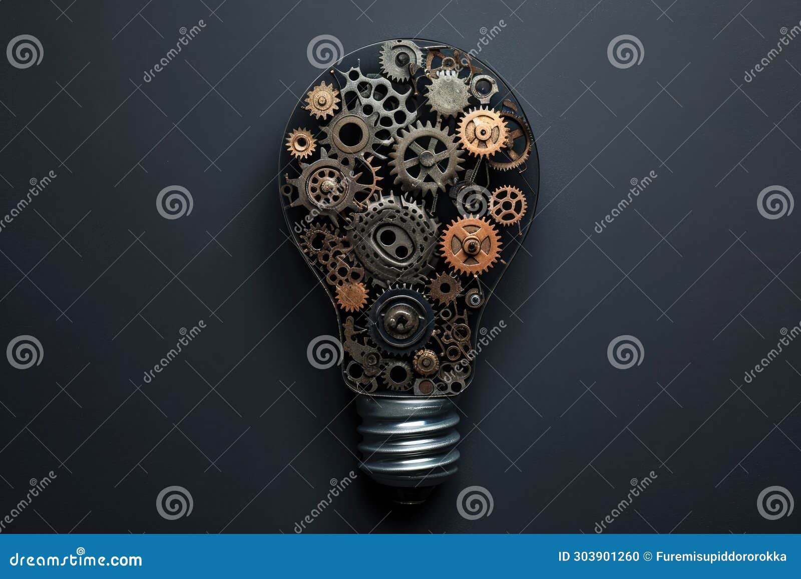 A Lightbulb Made of Gears and Cogs, Illustrating the Mechanics Behind ...