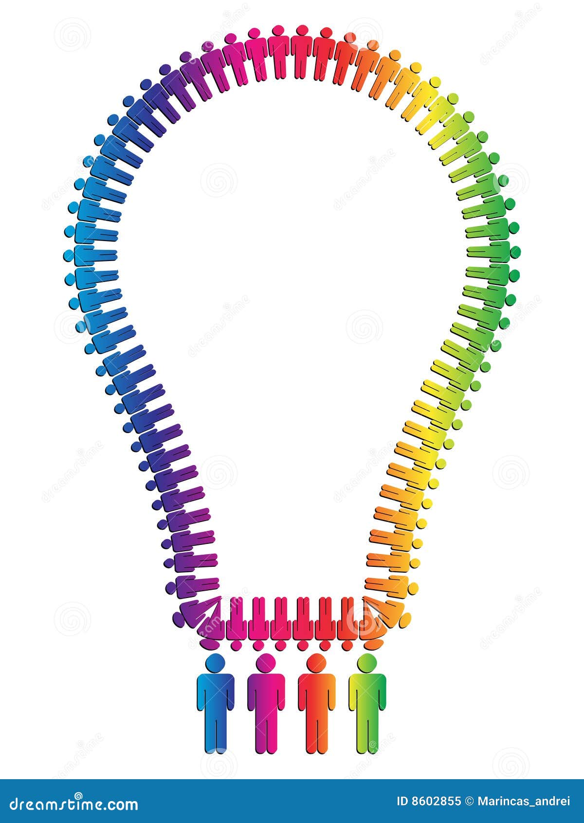 Lightbulb made of people stock vector. Illustration of electricity ...