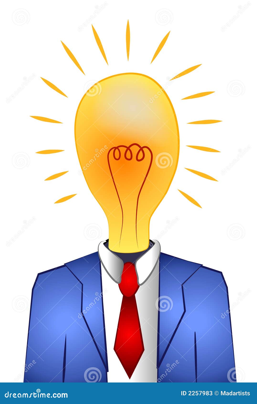 Lightbulb Man Thinking Ideas 2 Stock Illustration - Illustration of ...
