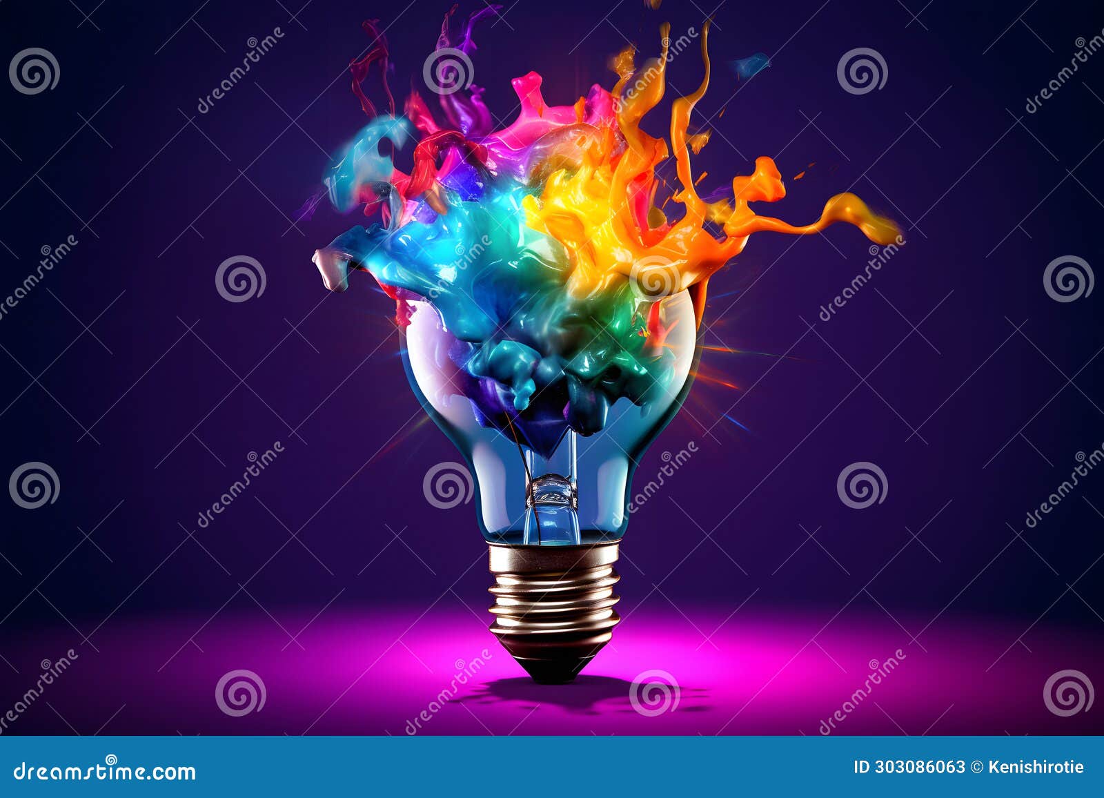 Idea Concept with Colorful Lightbulb Explosion Stock Illustration ...