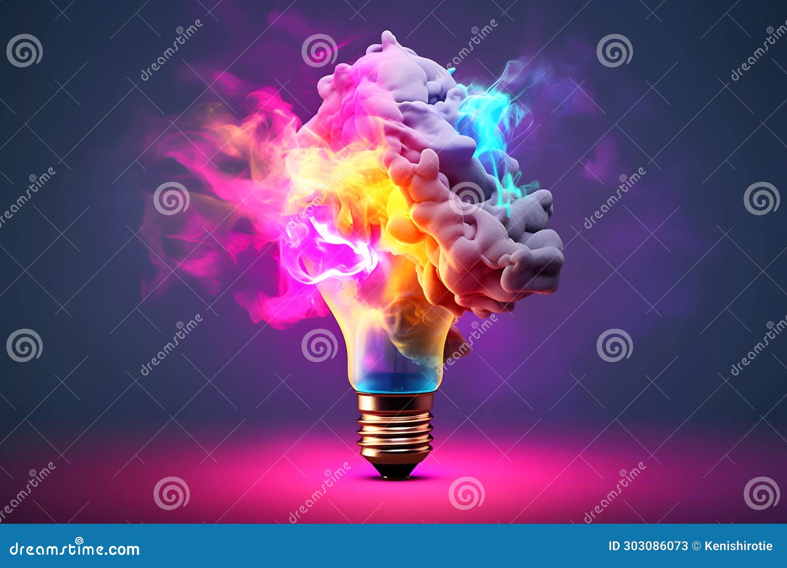 Idea Concept with Colorful Lightbulb Explosion Stock Illustration ...
