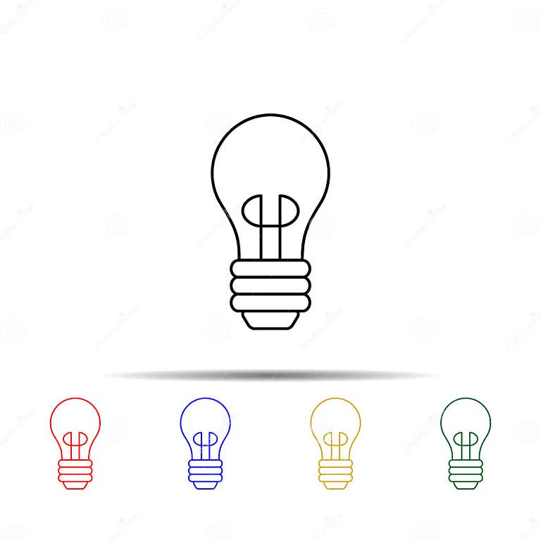 Lightbulb Multi Color Style Icon Simple Thin Line Outline Vector Of Sciense Icons For Ui And