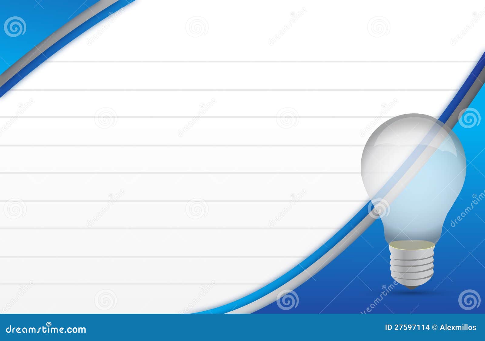 Lightbulb and notepad stock illustration. Illustration of idea - 27597114
