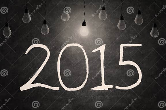 Lightbulb and Number of 2015 Stock Image - Image of idea, celebrate ...