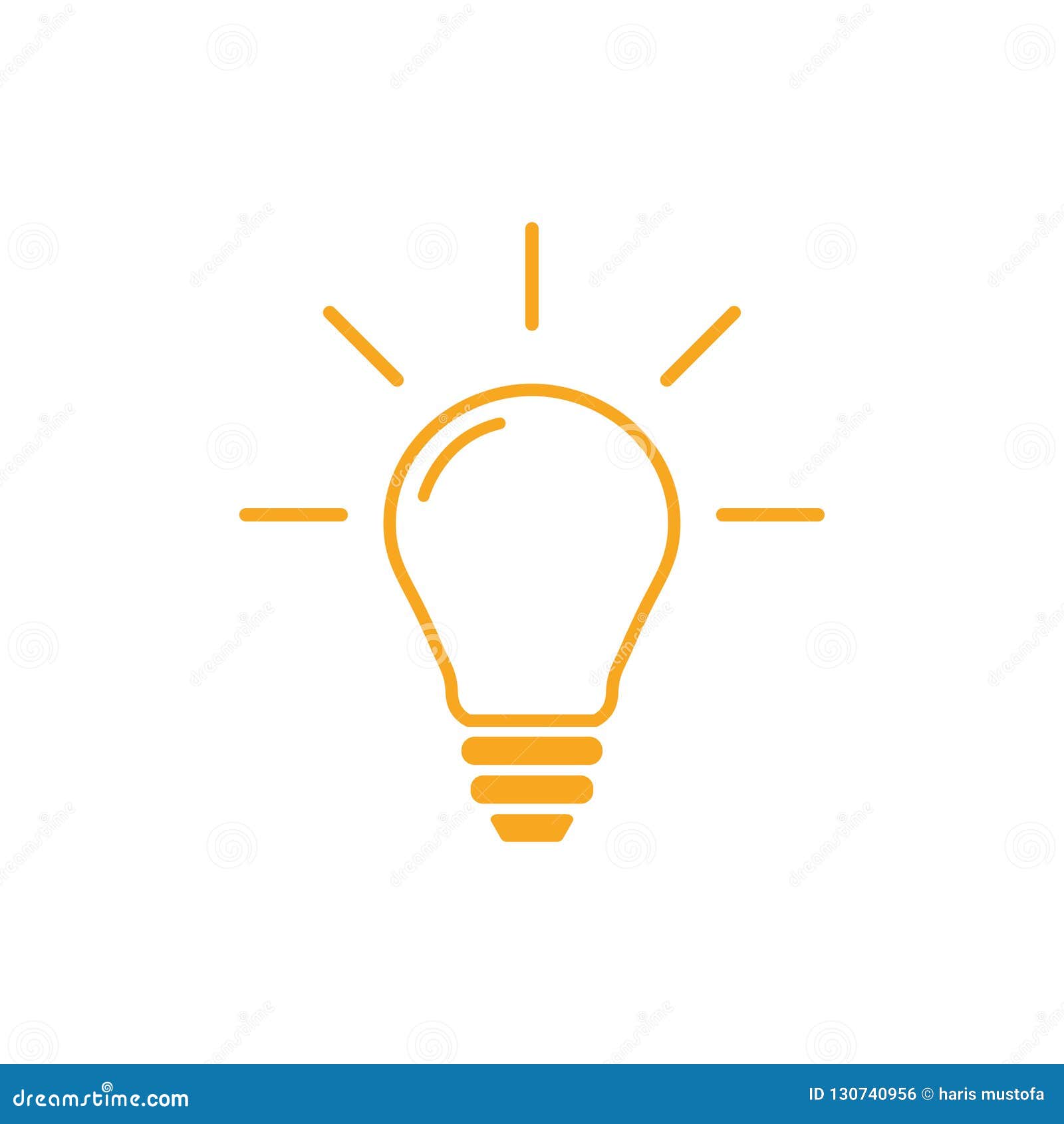 Lightbulb Outline Graphic Design Template Vector Illustration Stock ...
