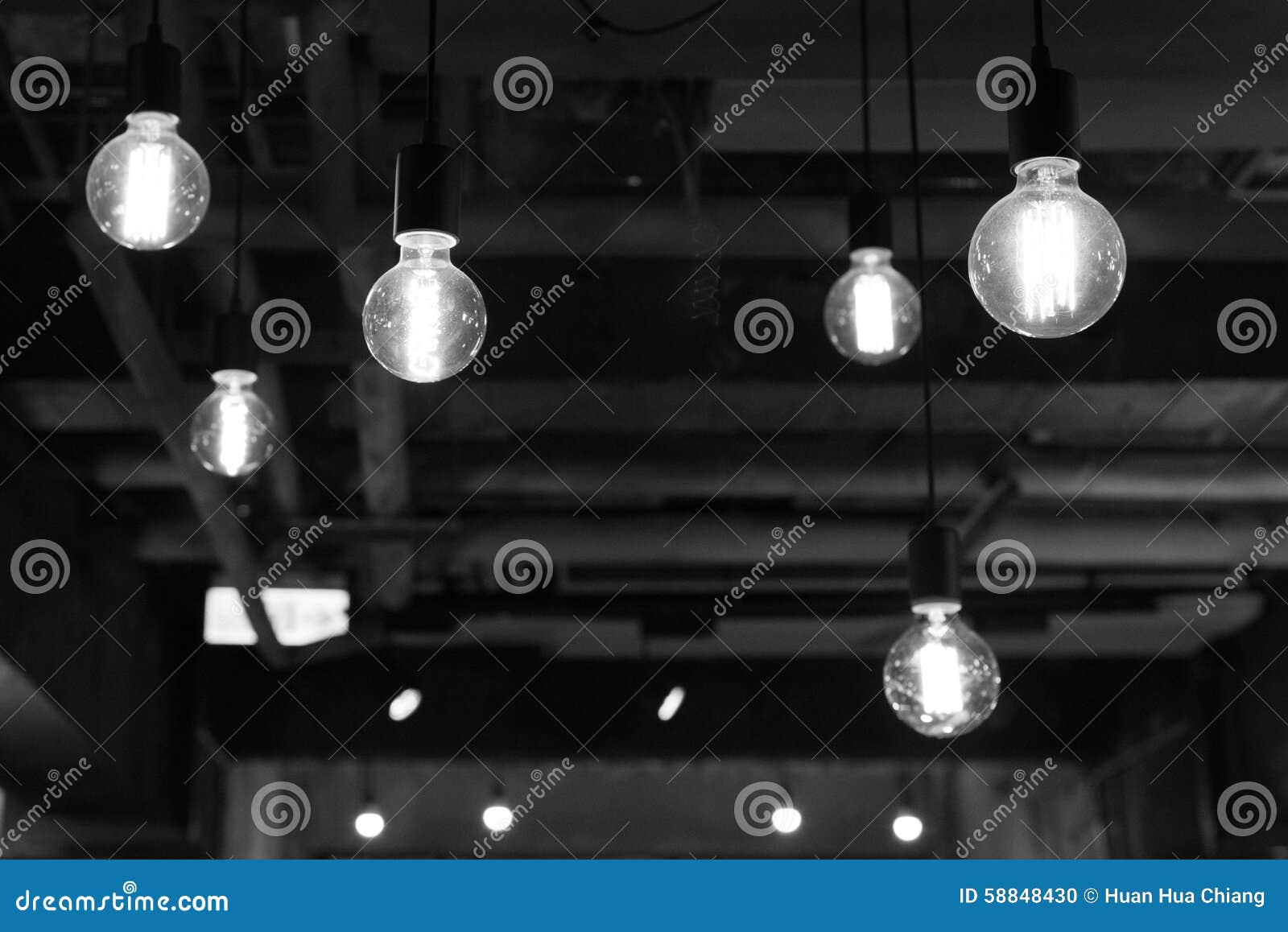 Lightbulb overhead stock photo. Image of vintage, light - 58848430