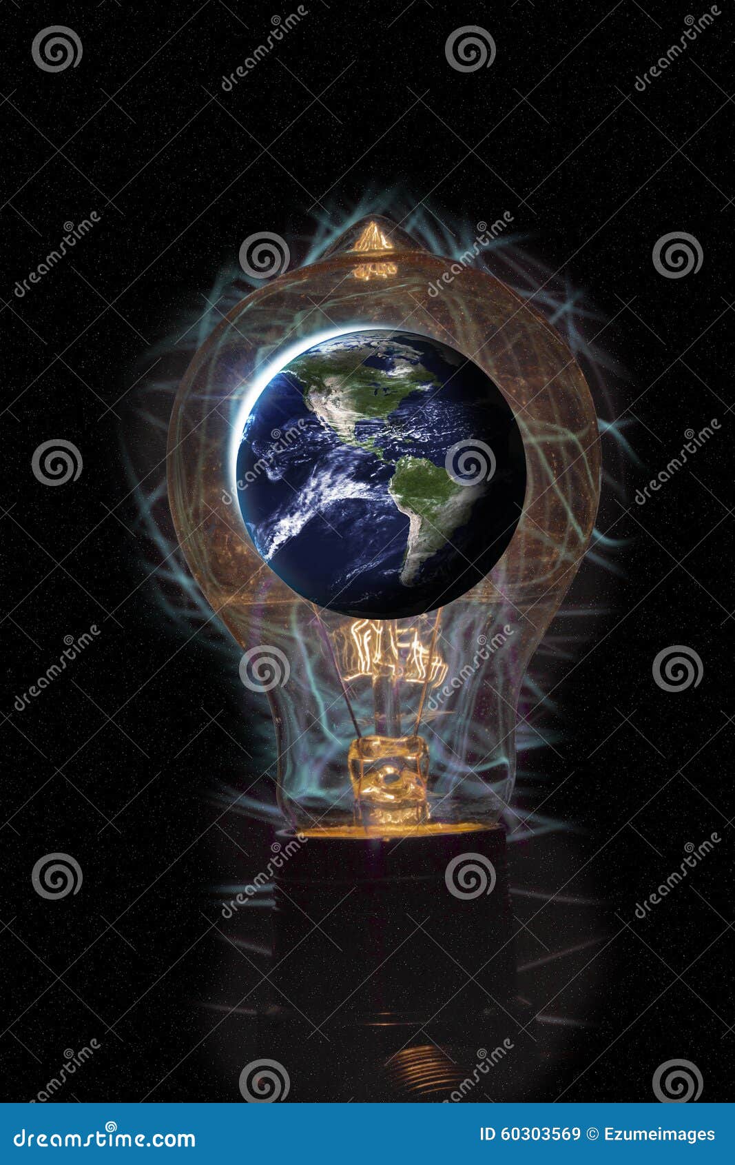 Lightbulb Planet Earth stock image. Image of energy, glass - 60303569