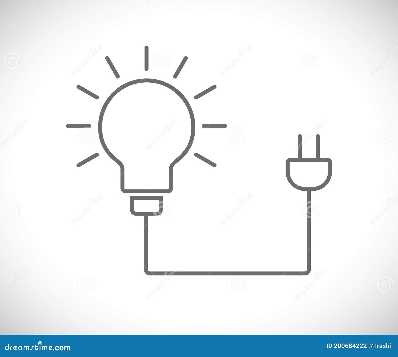 Lightbulb with plug icon stock vector. Illustration of bulb - 200684222