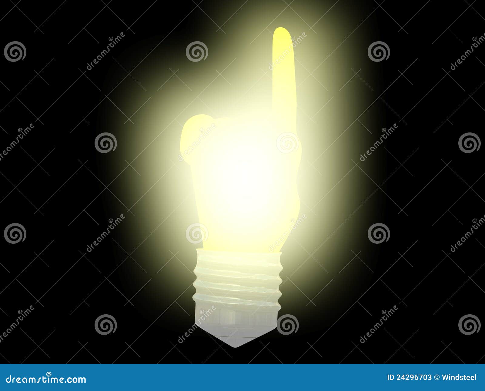 Lightbulb pointing. stock illustration. Illustration of invent - 24296703