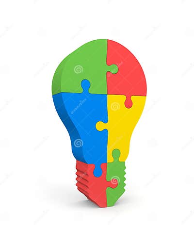 Lightbulb of the puzzle stock illustration. Illustration of energy ...