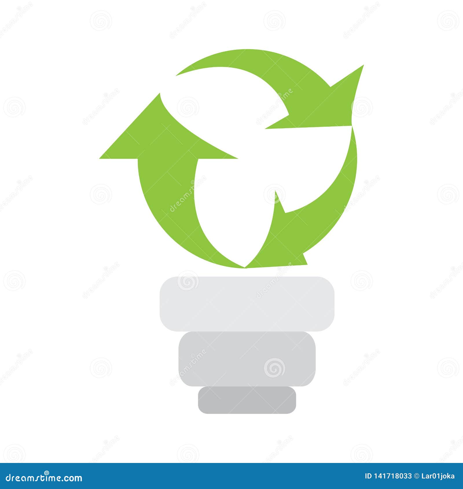 Lightbulb with a Recycling Symbol Stock Vector - Illustration of ...