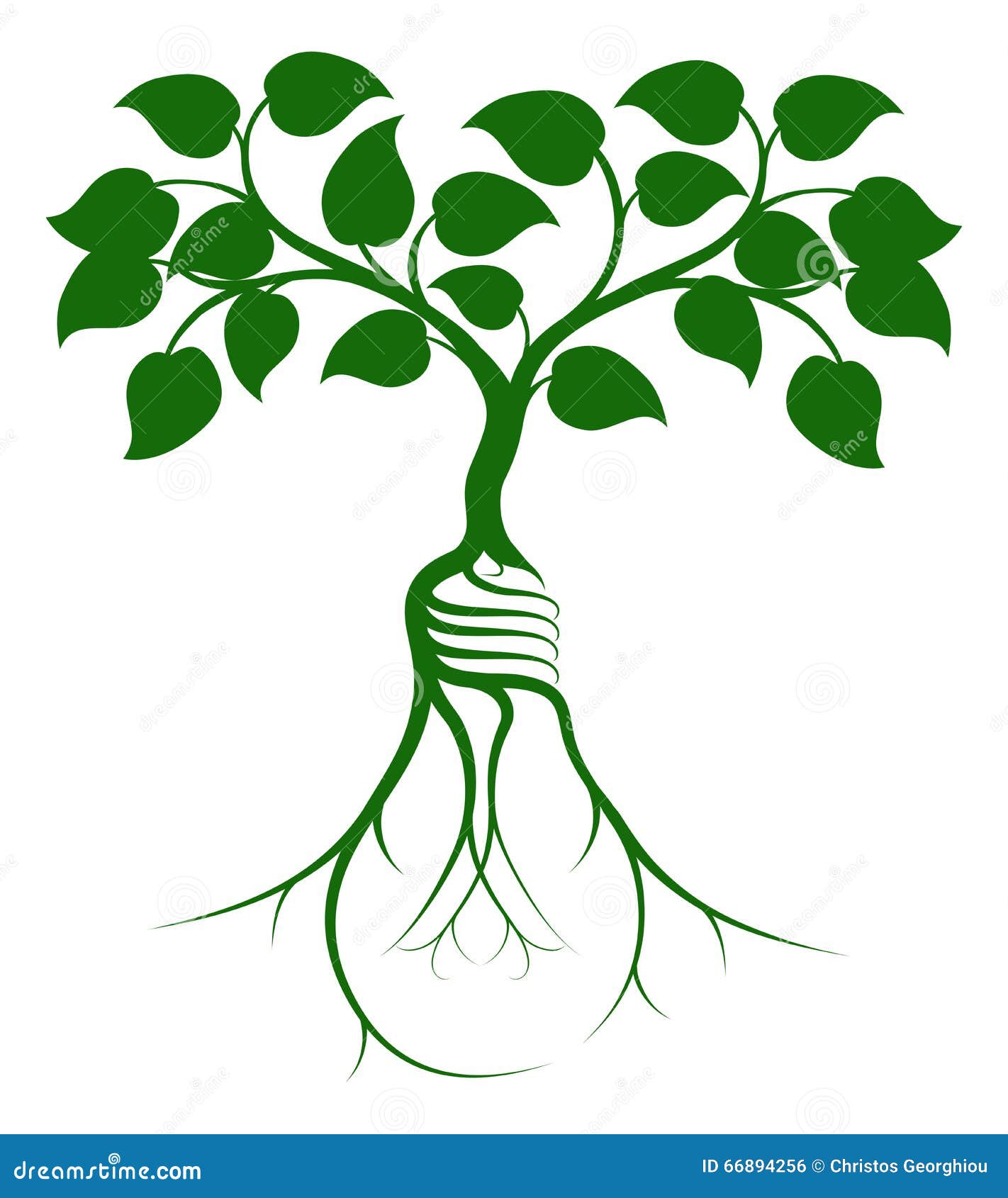 Lightbulb root tree stock vector. Illustration of growth - 66894256