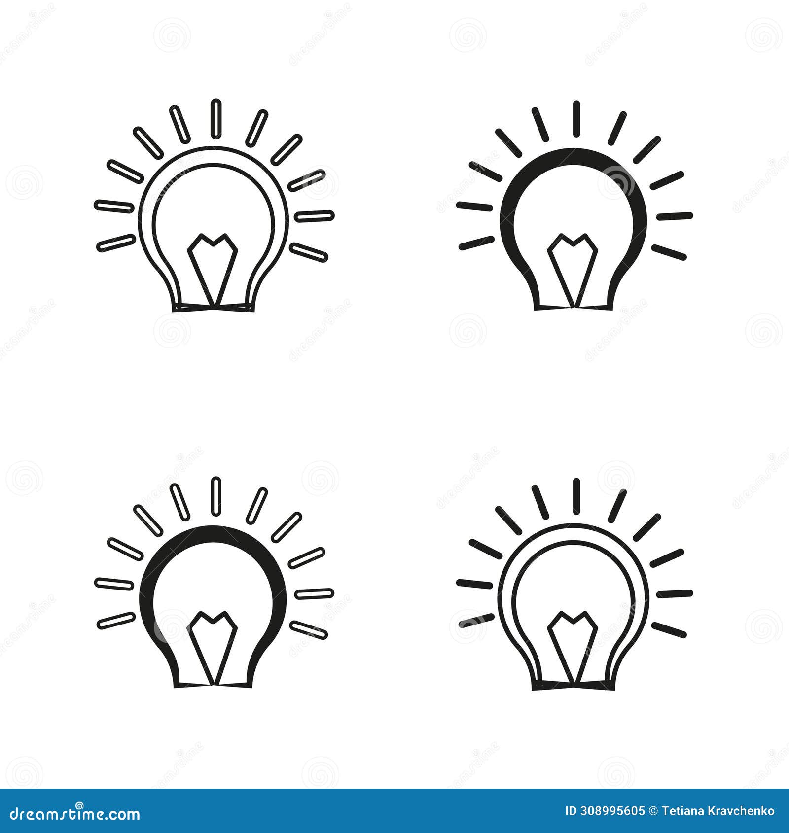 Lightbulb Set, Idea and Creativity. Innovation Symbol Collection ...