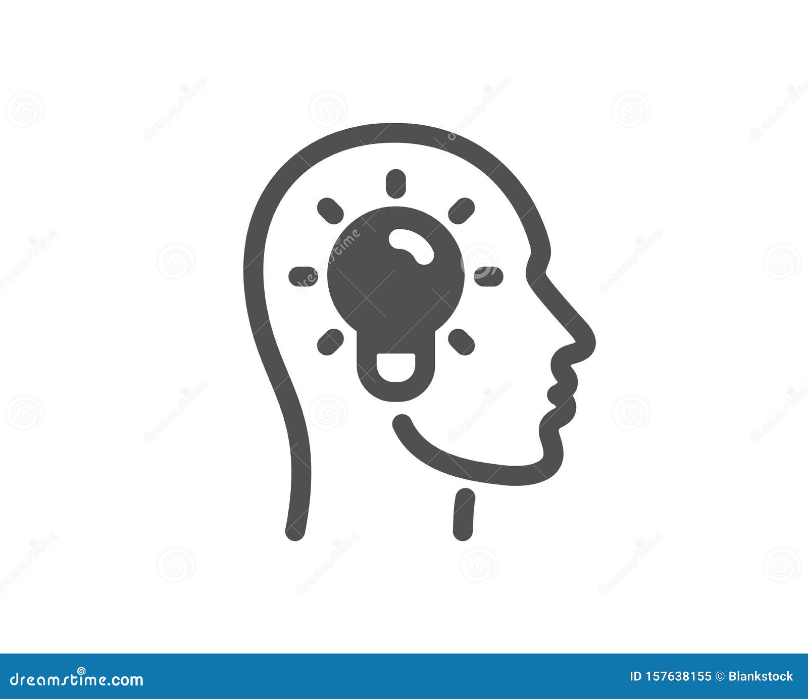 Idea Head Icon. Lightbulb Sign. Core Value. Vector Stock Vector ...