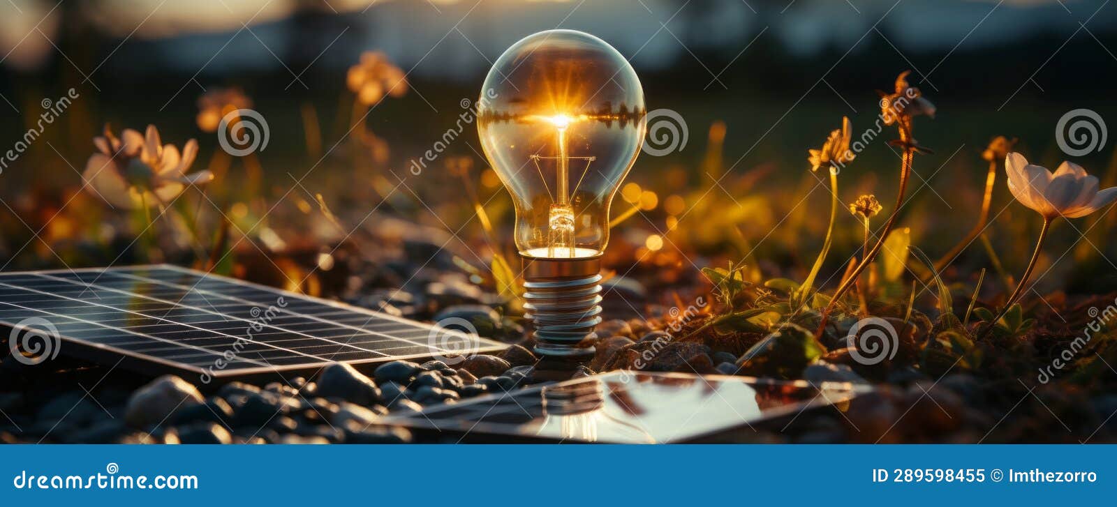Lightbulb with Solar Panel on Soil Stock Image - Image of energy, soil ...