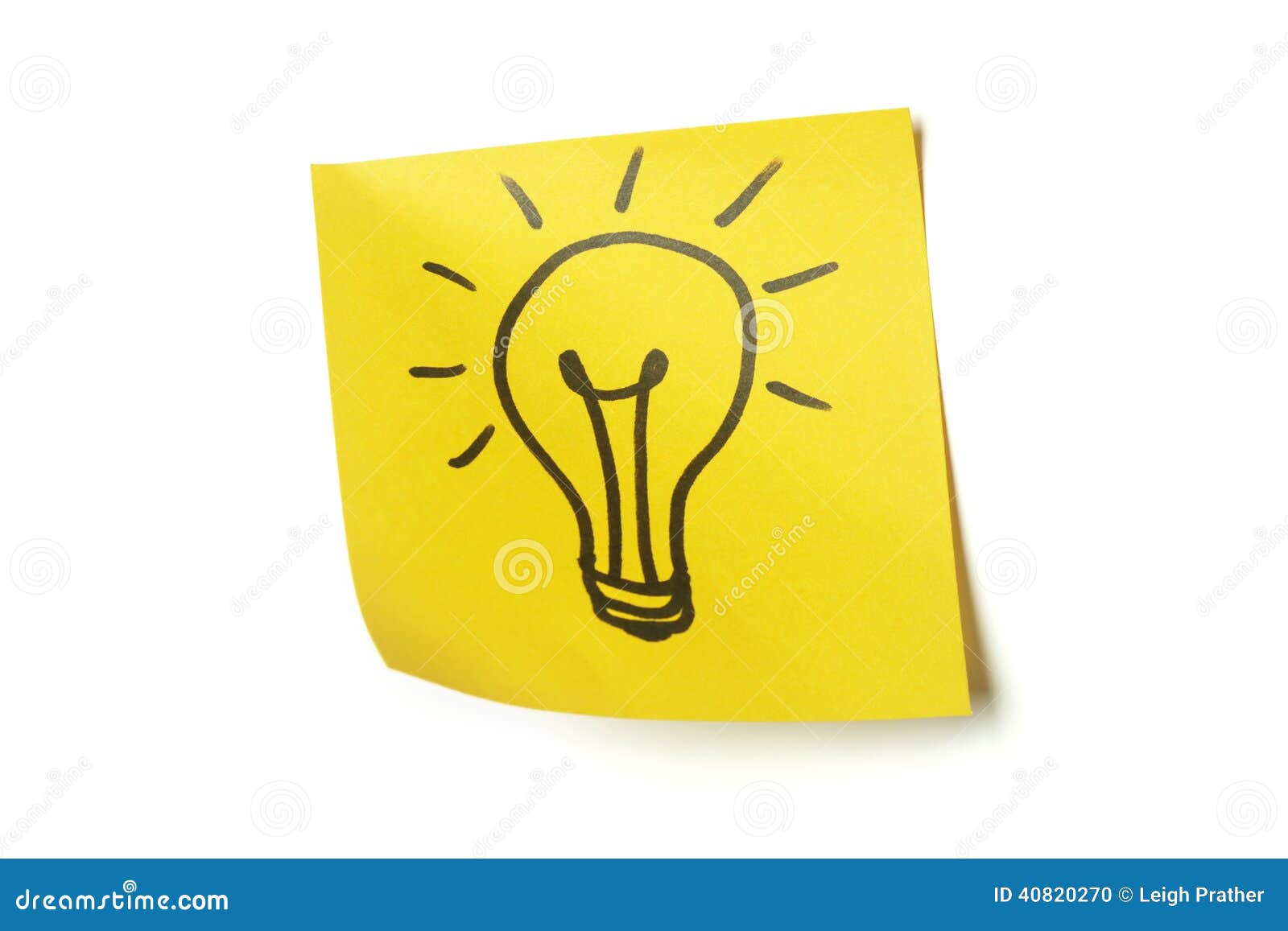 Lightbulb On Sticky Note Stock Photography | CartoonDealer.com #40820270