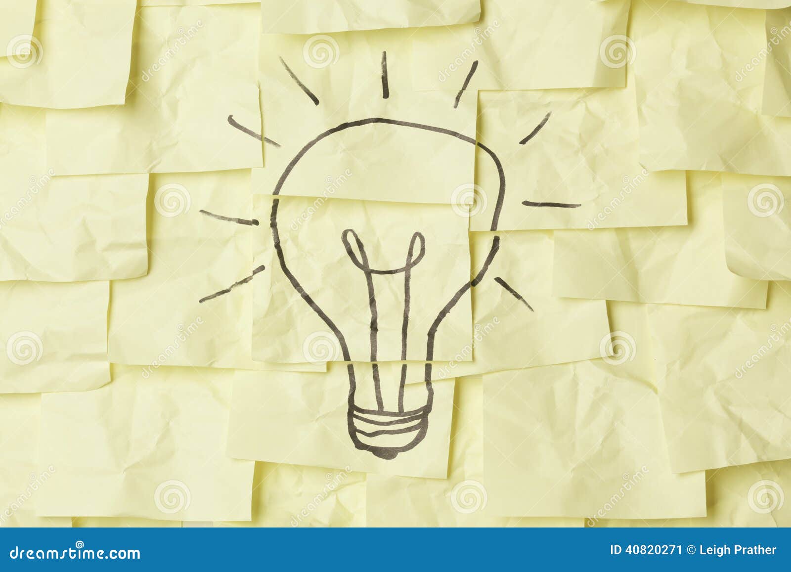 Lightbulb On Sticky Note Stock Photography | CartoonDealer.com #40820270