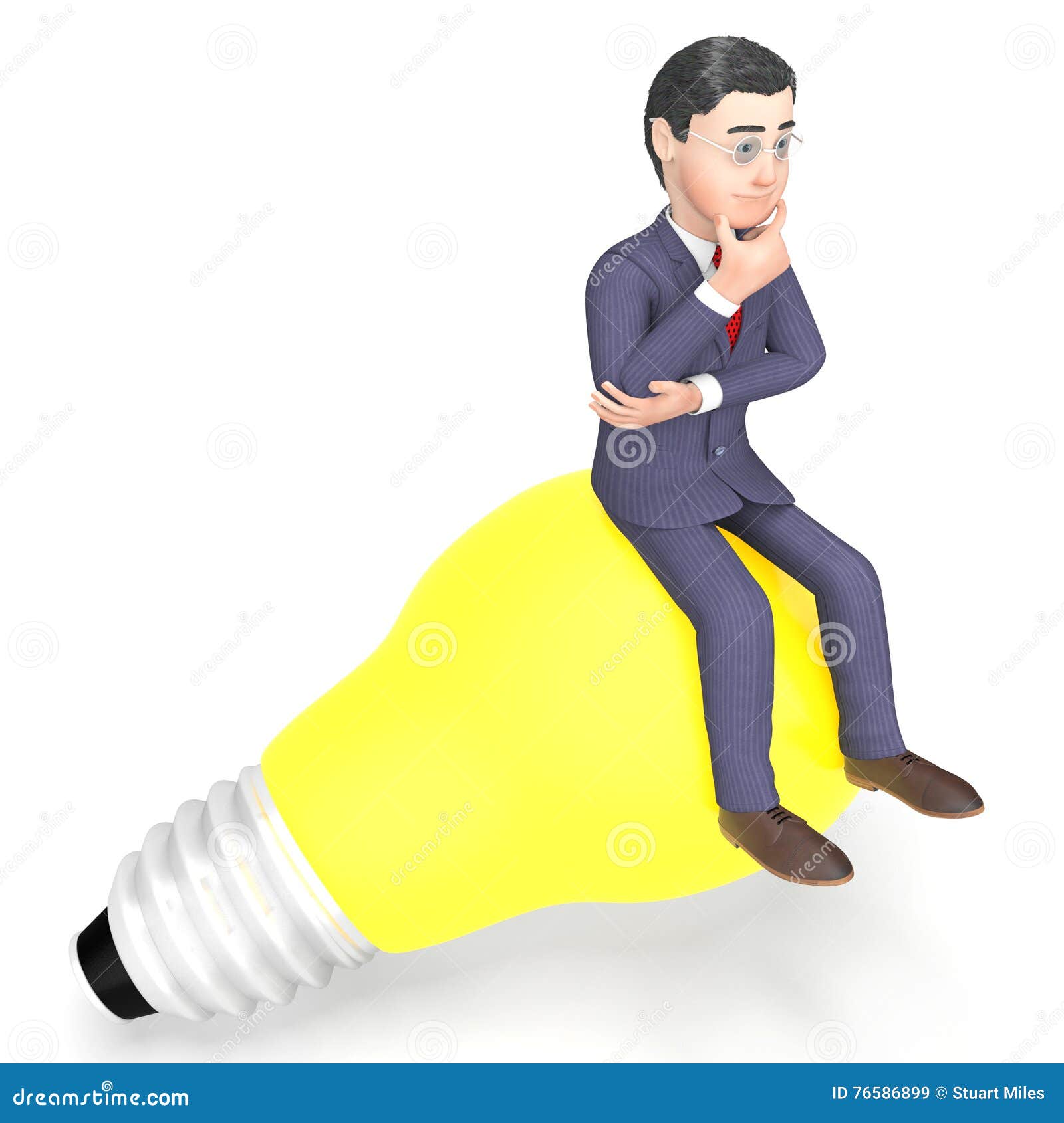 Lightbulb Man Thinking Ideas Royalty-Free Cartoon | CartoonDealer.com ...