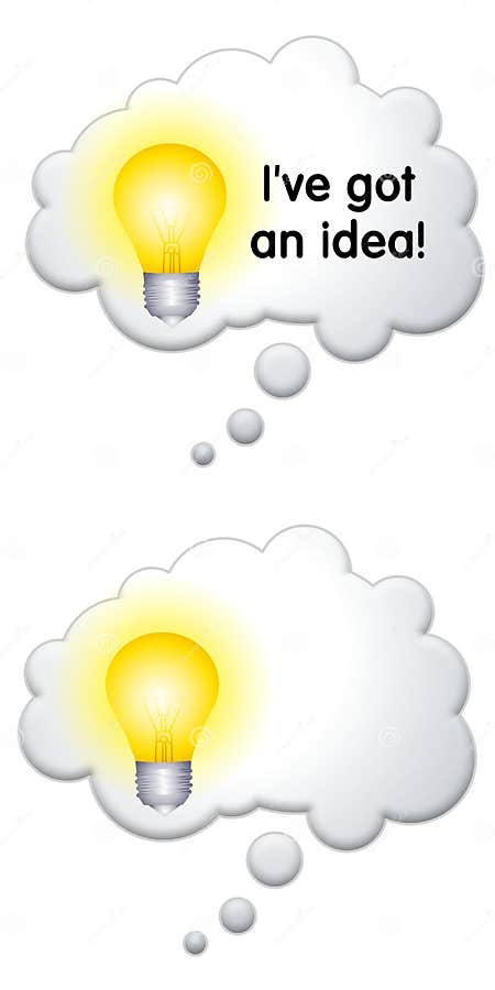 Lightbulb Thought Bubbles stock illustration. Illustration of thought ...