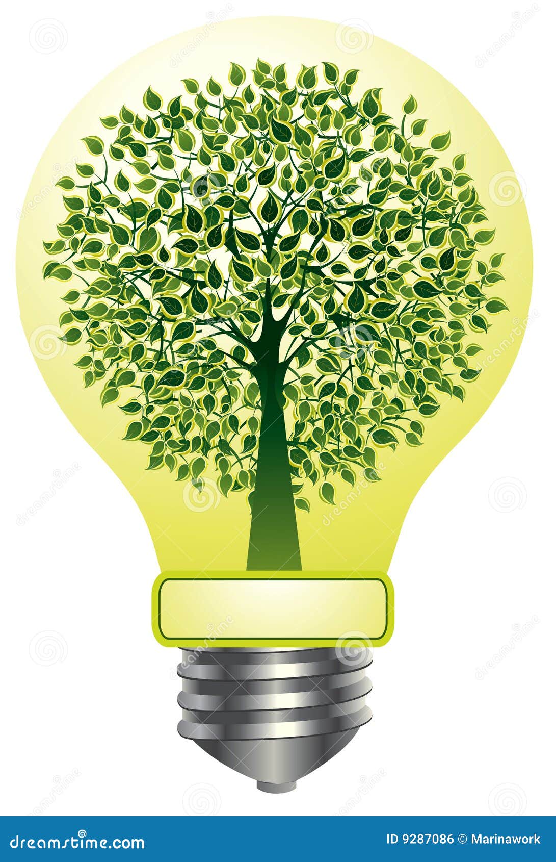 Lightbulb with tree stock illustration. Illustration of energy - 9287086