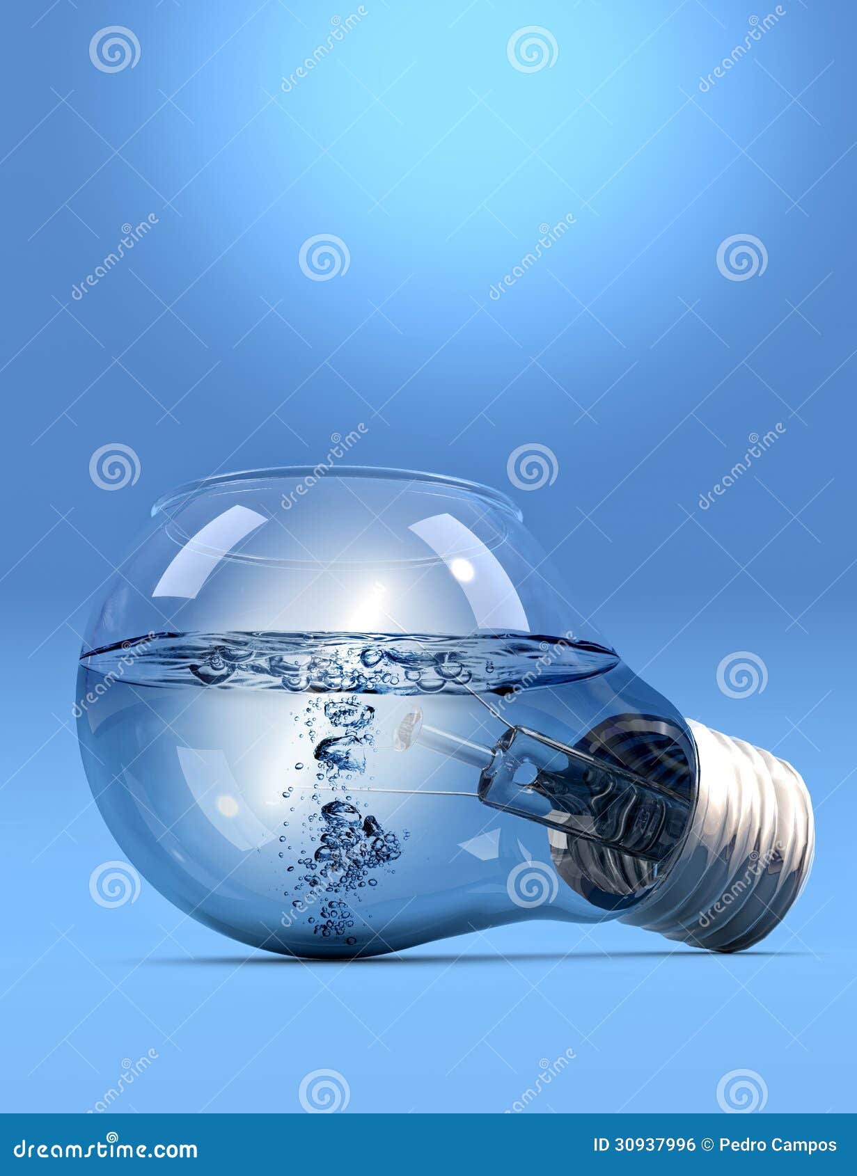 LightBulb with water stock illustration. Illustration of electrical ...