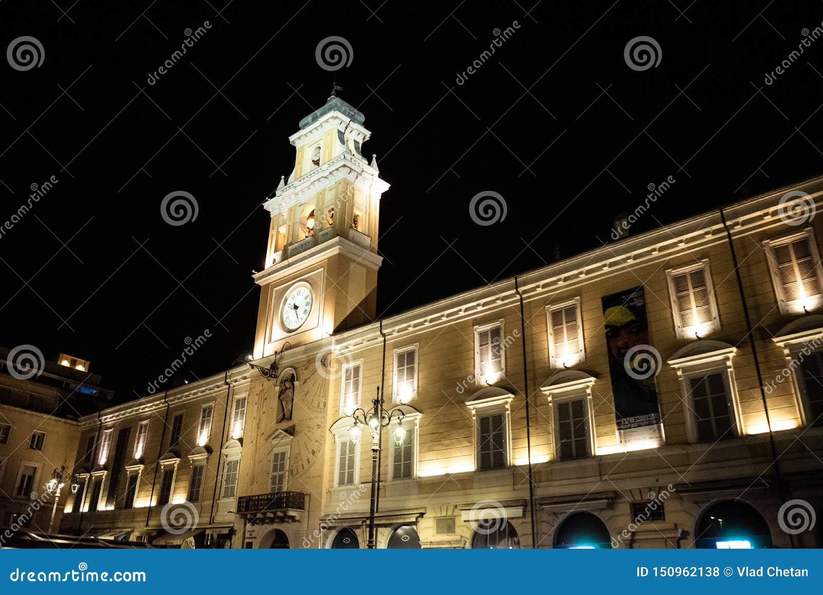 Lighted Building in the Cold Night in Parma Editorial Stock Photo ...