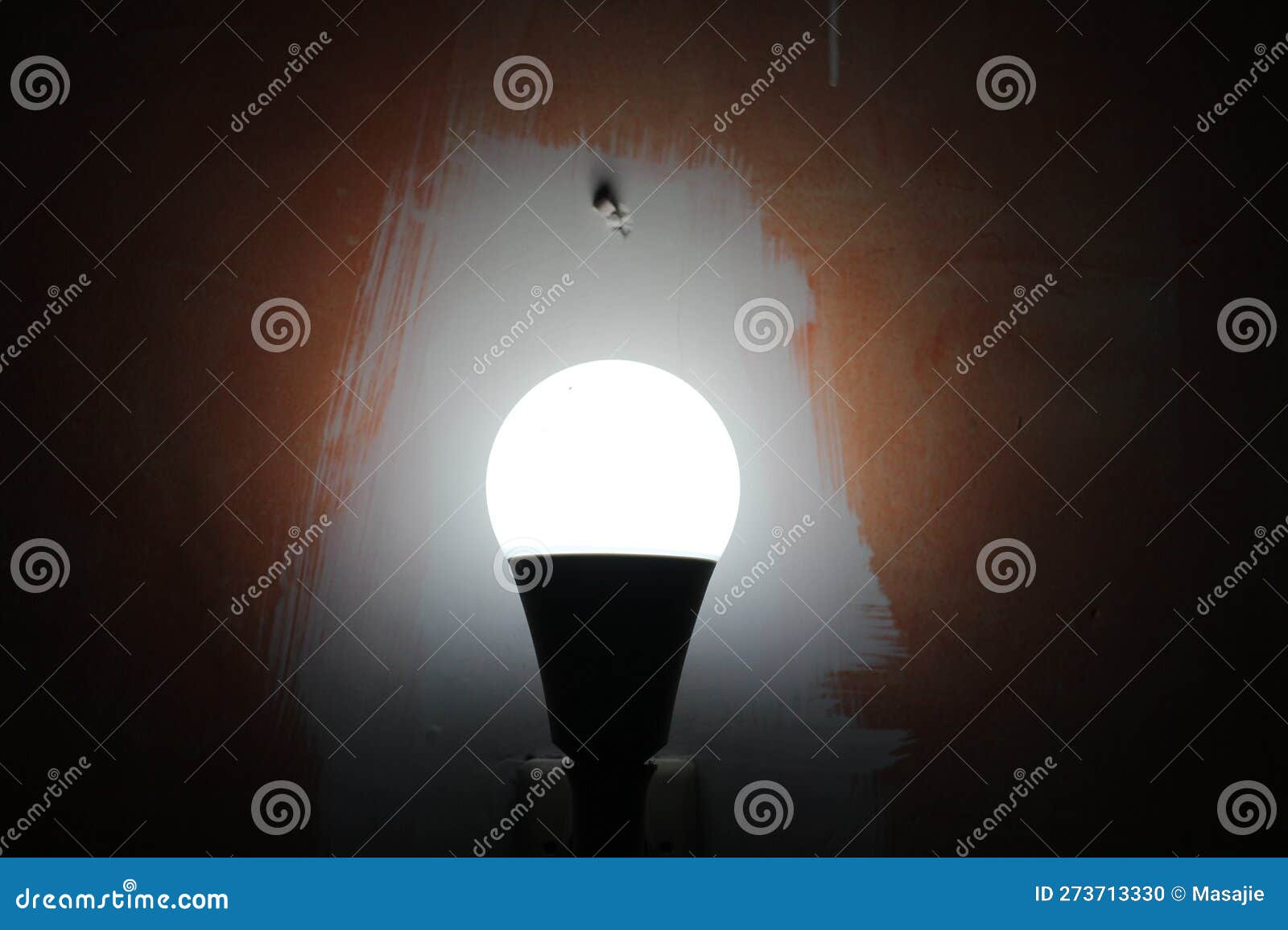 A Lighted Bulb Looks Like a Round Light Stock Photo - Image of ...