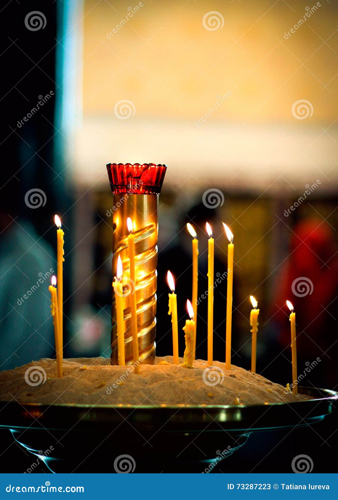 Lighted candles stock image. Image of russian, candlestick - 73287223