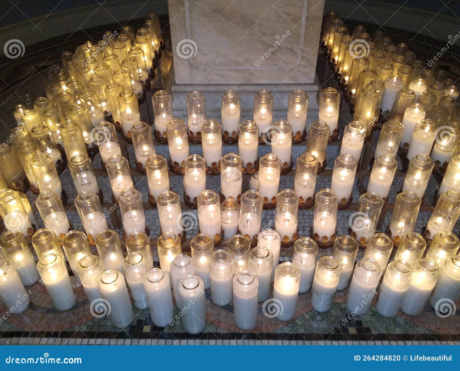 Lighted candles stock photo. Image of column, lighted - 264284820