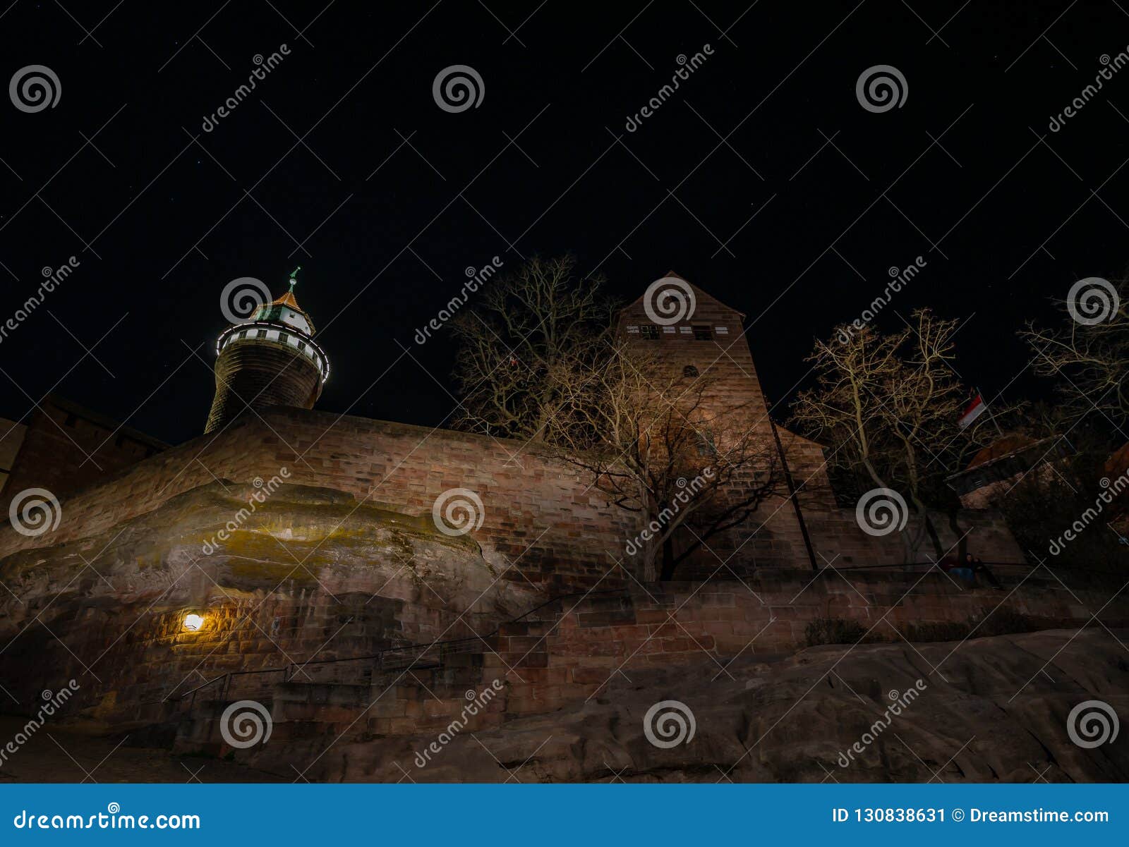 Lighted Castle at the Night Stock Image - Image of stone, castle: 130838631
