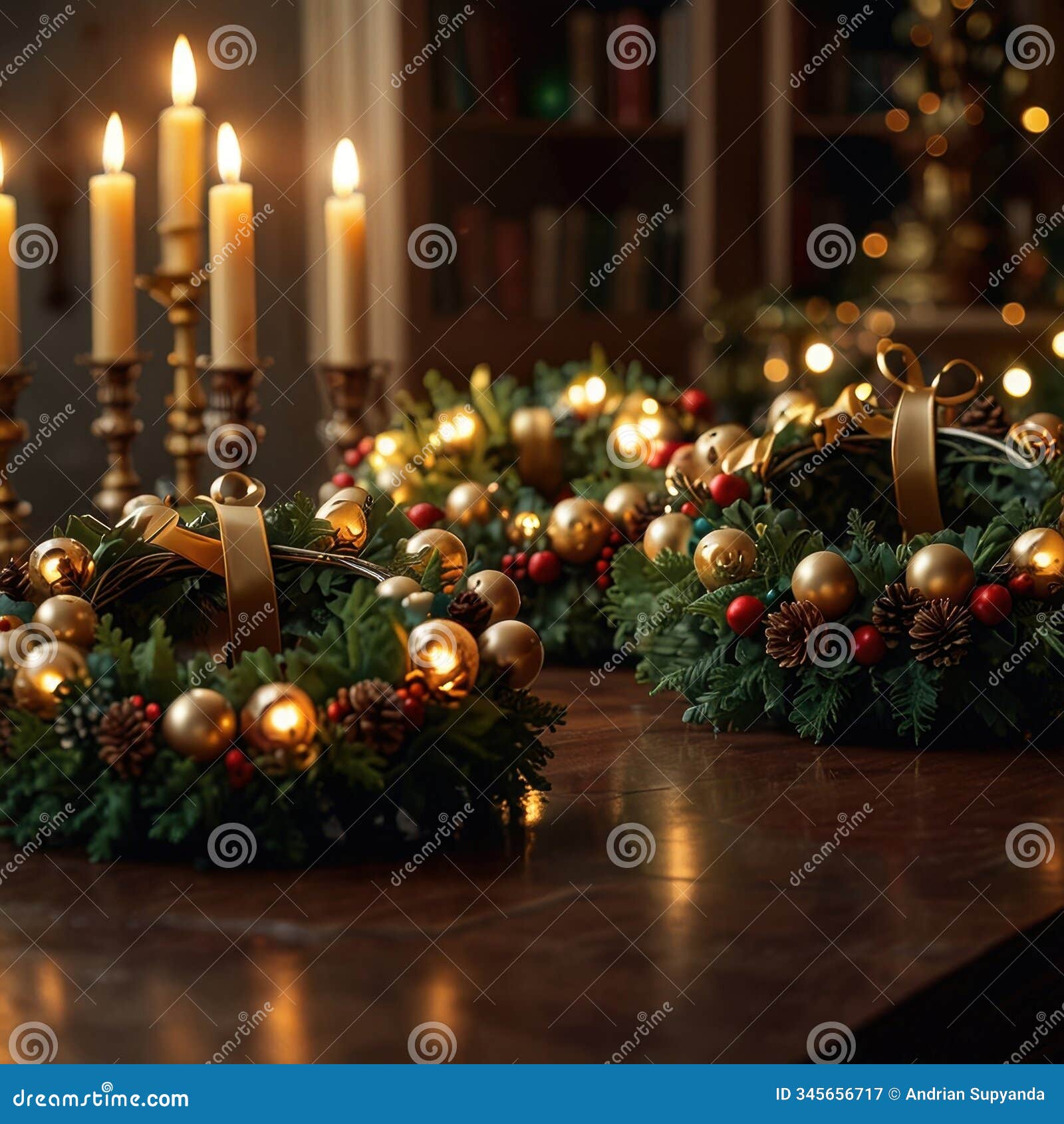 Lighted Up Christmas Tree With Many Lens Flares Vector Illustration ...