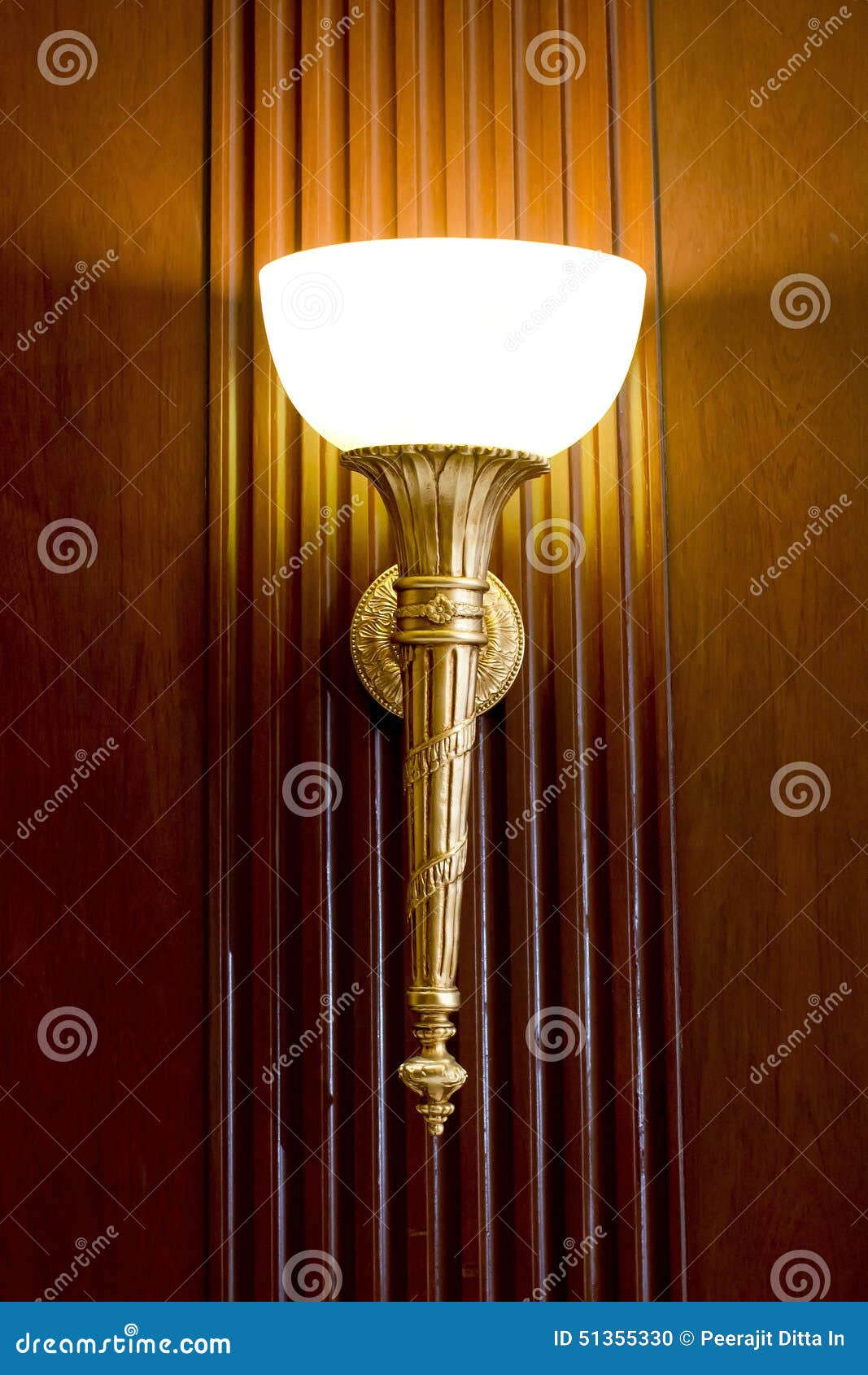 Lighted Classic Sconce on the Wall Stock Photo - Image of interior ...