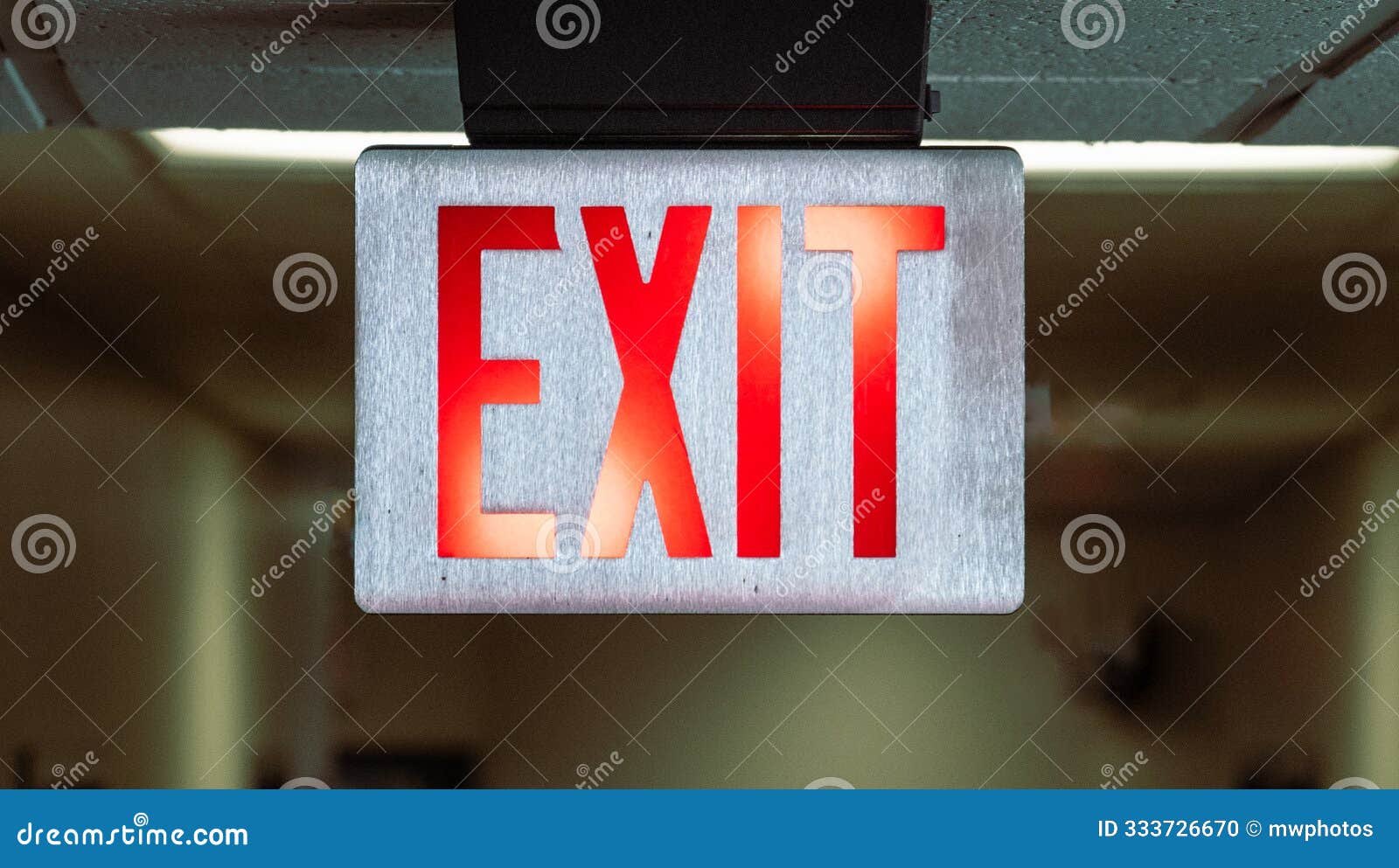 Lighted Emergency Exit Sign. Royalty-Free Stock Photography ...