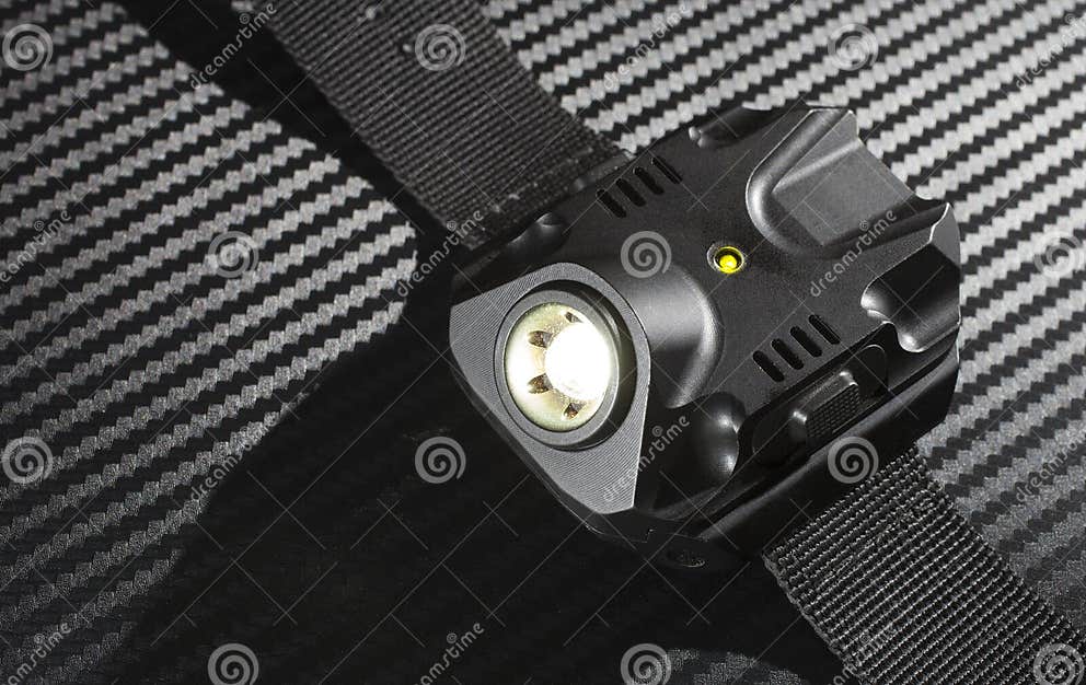 Lighted flashlight stock image. Image of white, nylon - 55911705