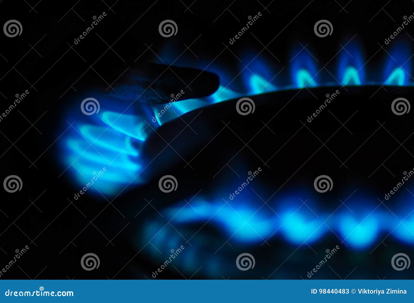 Lighted Gas Burner stock image. Image of flame, black - 98440483