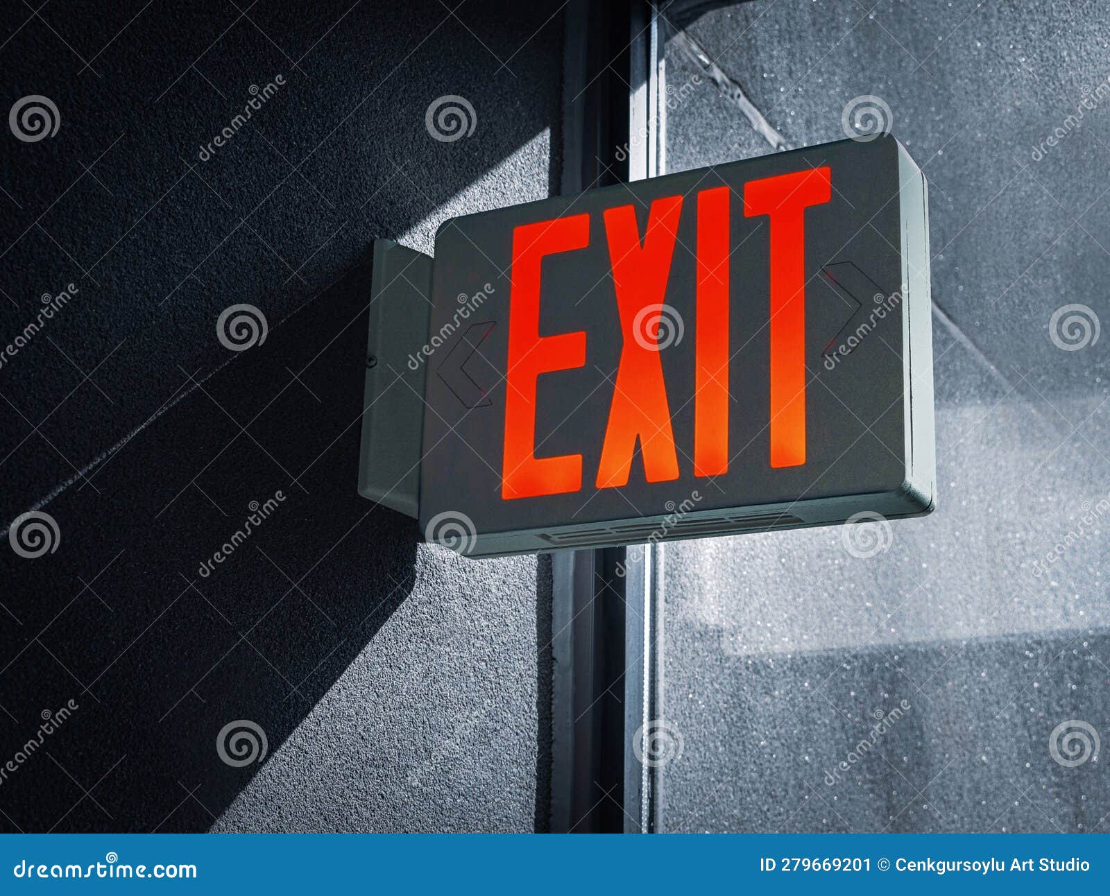 Lighted Emergency Exit Sign. Royalty-Free Stock Photography ...