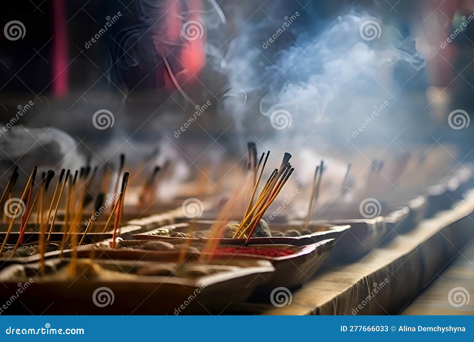 Lighted Indian Incense Sticks, Generative AI Stock Illustration ...