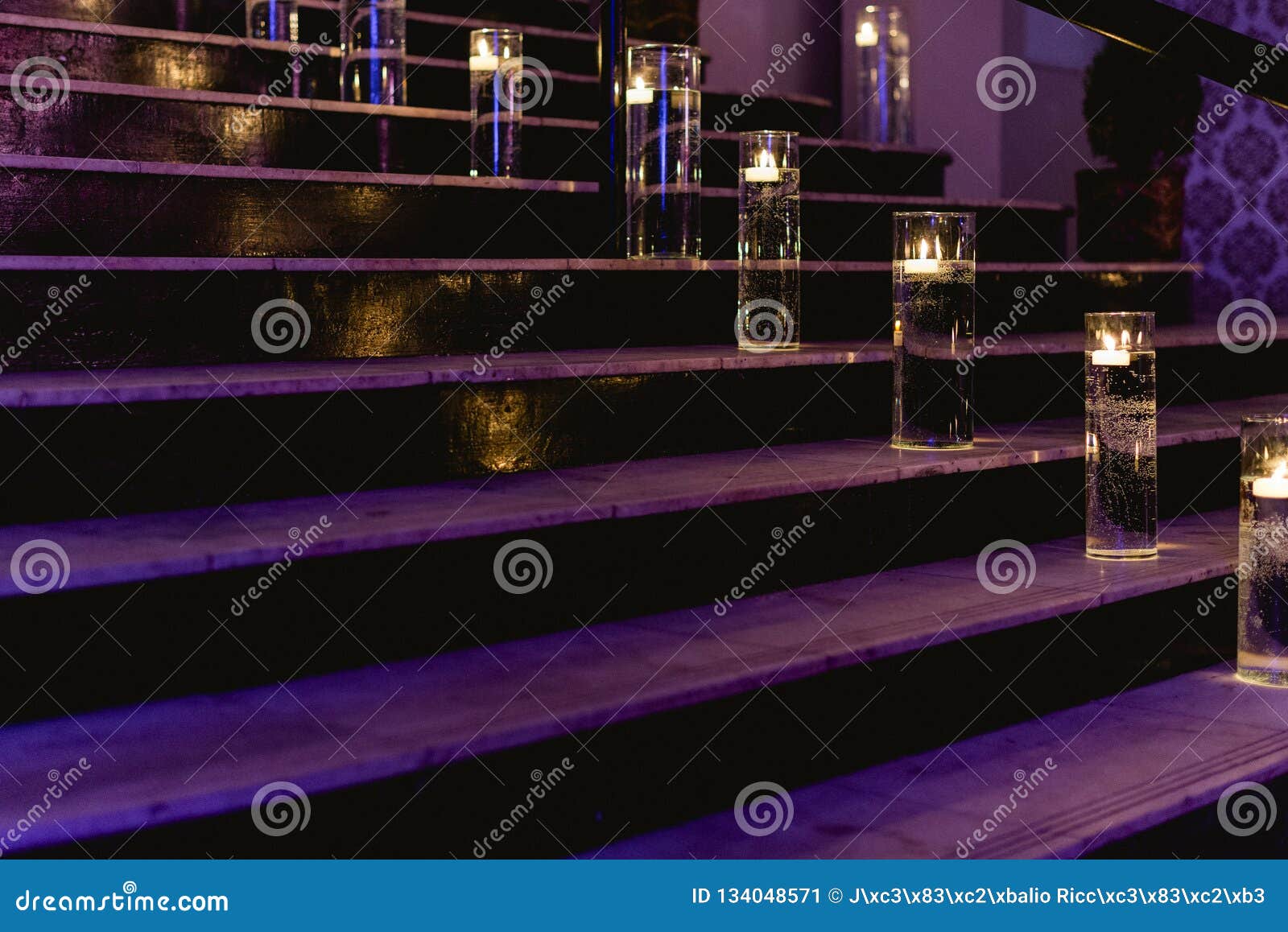 Lighted Ladder with Candles Stock Image - Image of lighted, night ...