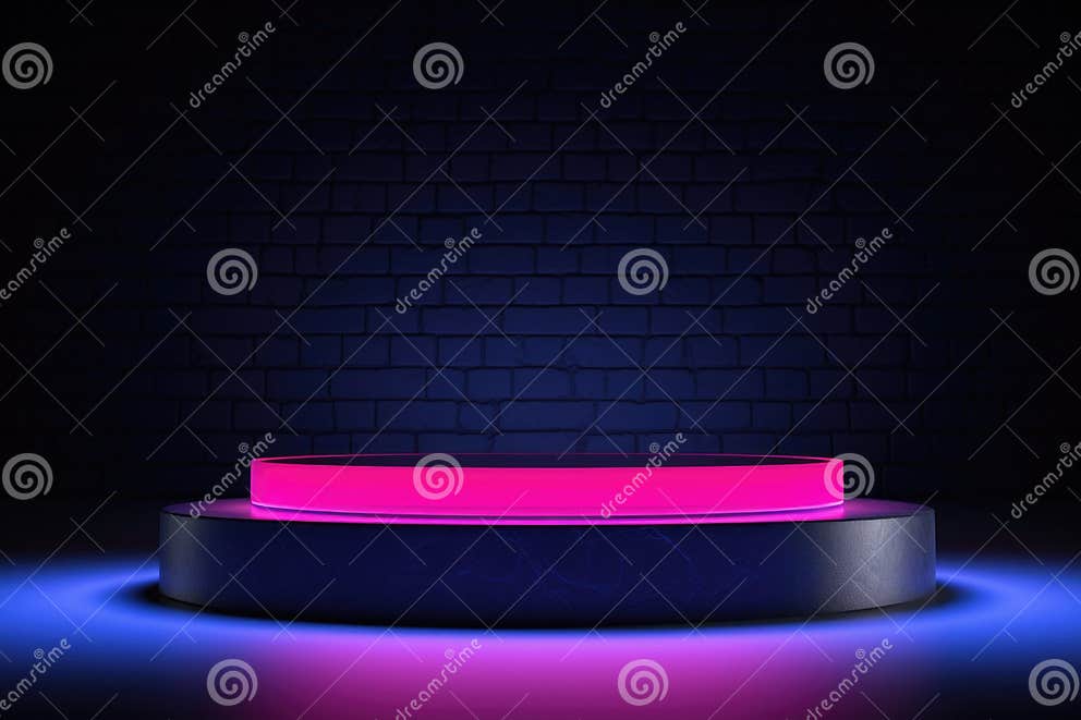 A Lighted Platform Against a Brick Wall, Suitable for Urban Backgrounds ...