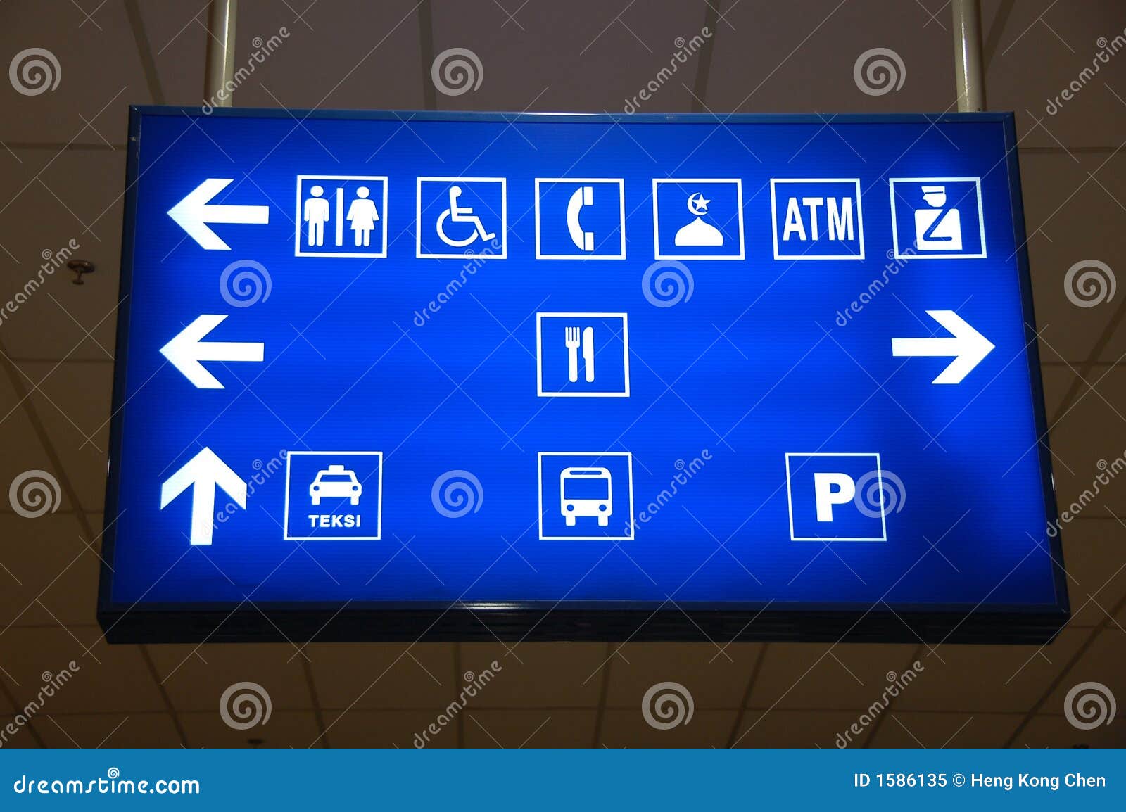 Lighted Sign Board in Airport Stock Image - Image of restaurant, shop ...