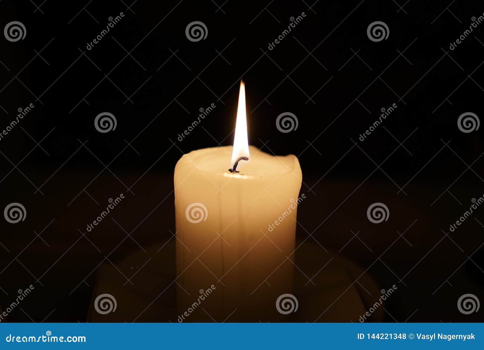 Lighted Single Candle. Selective Focus of Candle. Candle Fire. Candle ...