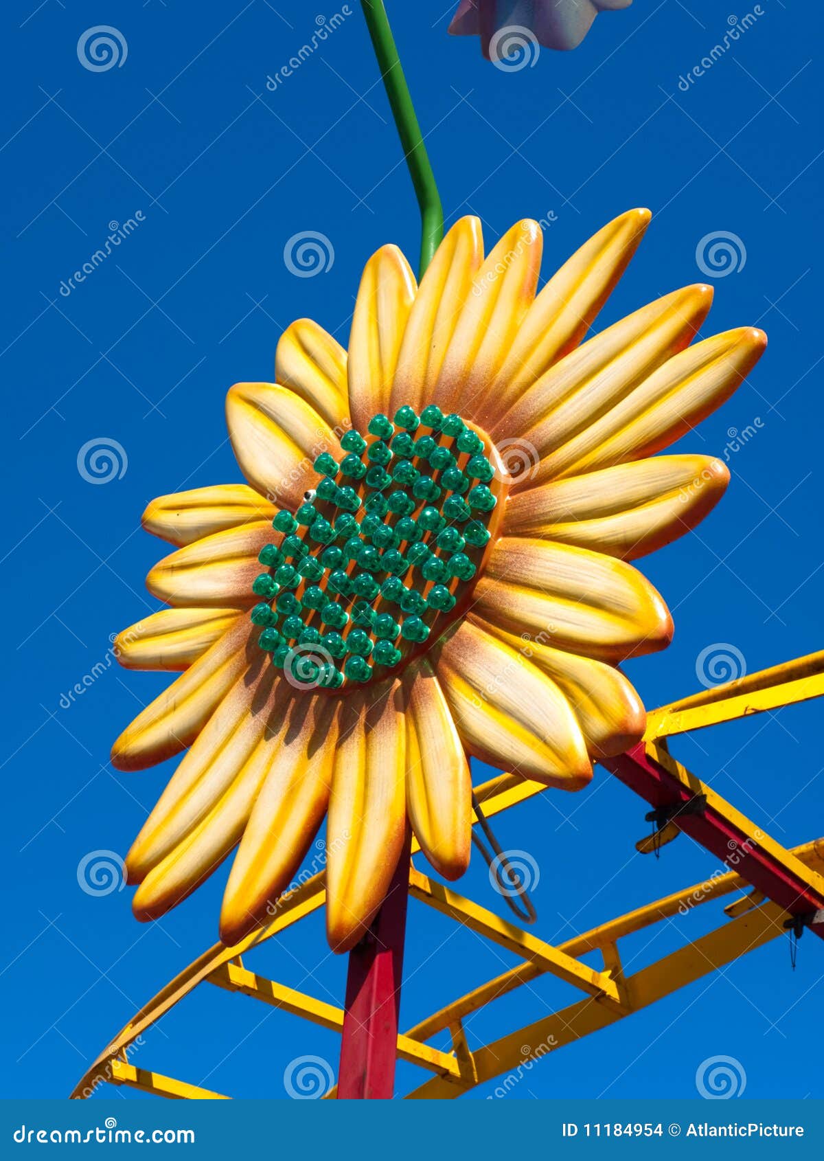 Lighted Sunflower Sign stock photo. Image of flower, yellow - 11184954